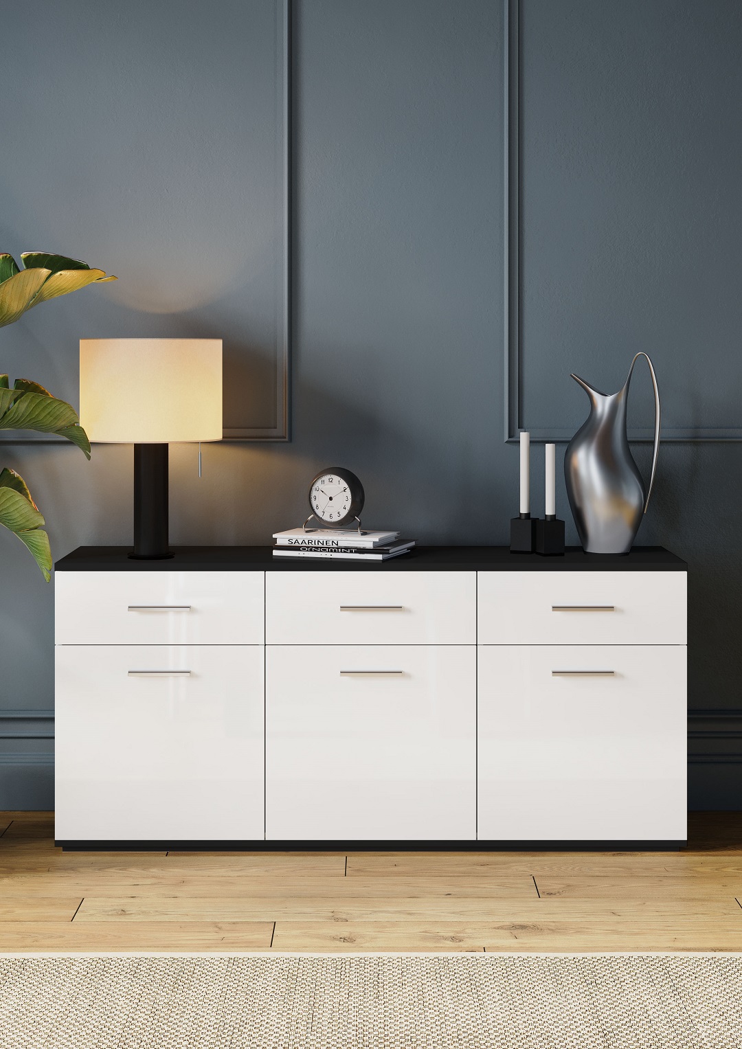 Sideboard Schwarz Wei